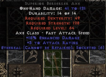 EBOTD Base - 15/3 Ethereal Berserker Axe - West Non-Ladder